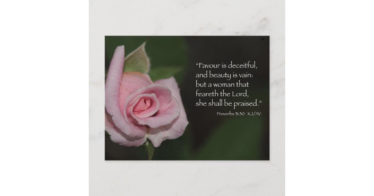 Proverbs 31:30 Scripture Postcard | Zazzle