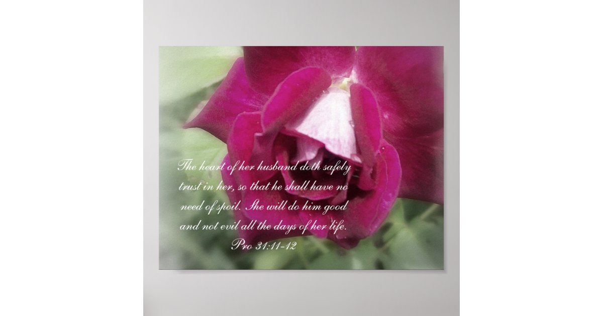 Proverbs 31 collection~ Pro 31:11-12 Poster | Zazzle