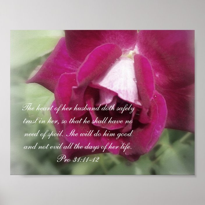 Proverbs 31 collection~ Pro 31:11-12 Poster | Zazzle.com