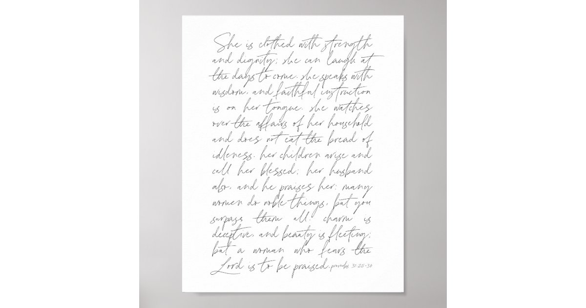 Proverbs 31 Script Poster | Zazzle