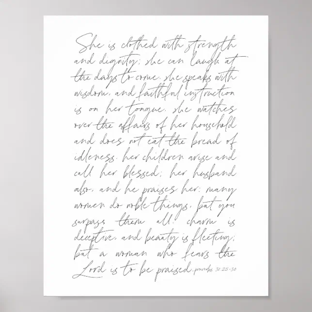 Proverbs 31 Script Poster | Zazzle