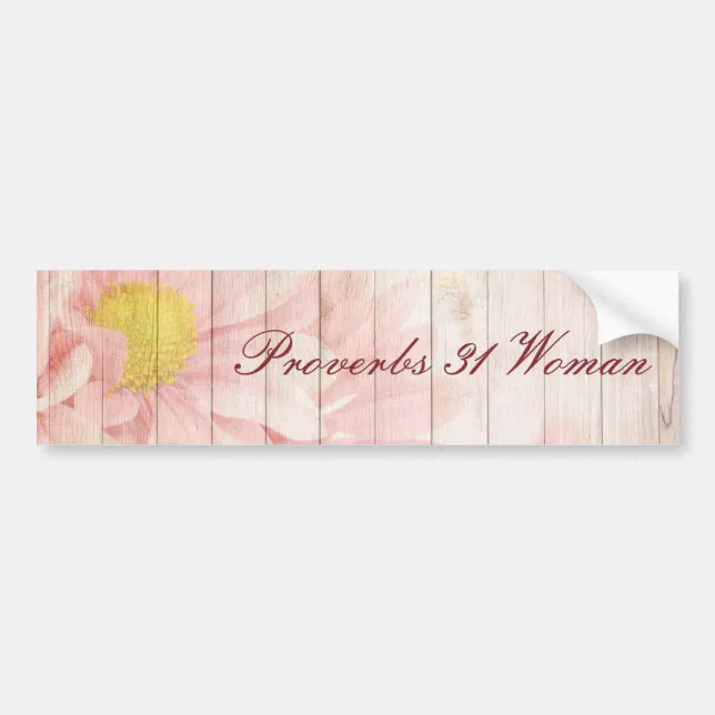 Proverbs 31 Woman Floral Design Bumper Sticker | Zazzle