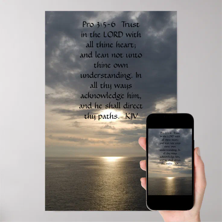 Proverbs 3:5- 6 poster | Zazzle