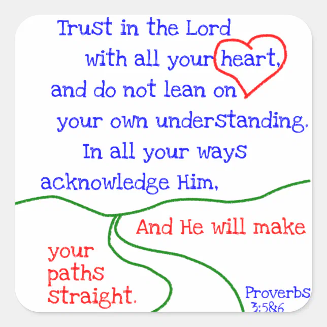 Proverbs 3:5&6 Stickers | Zazzle