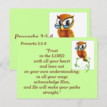 Proverbs 3:5-6 Trust Bible Verse Memory Postcard | Zazzle