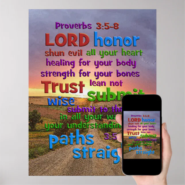 Proverbs 3:5-8 Long Path Poster | Zazzle