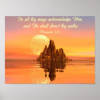 Proverbs 3:6 Bible Verse Christian Poster | Zazzle