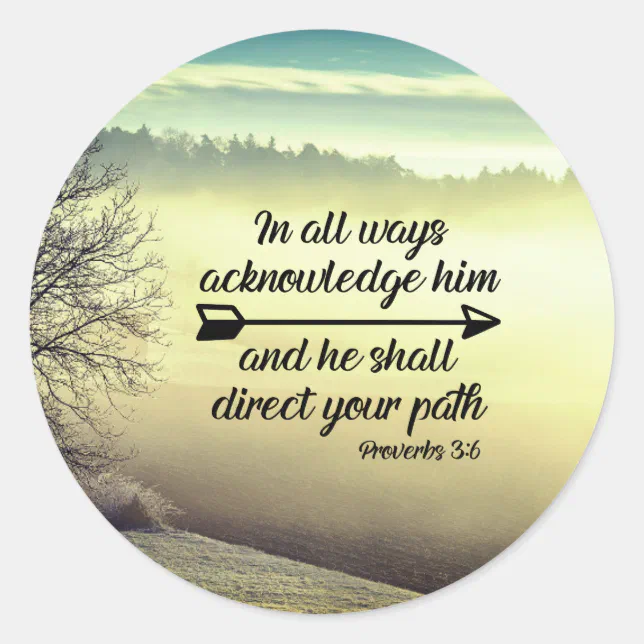 Proverbs 3:6 He shall direct your path Bible Verse Classic Round ...