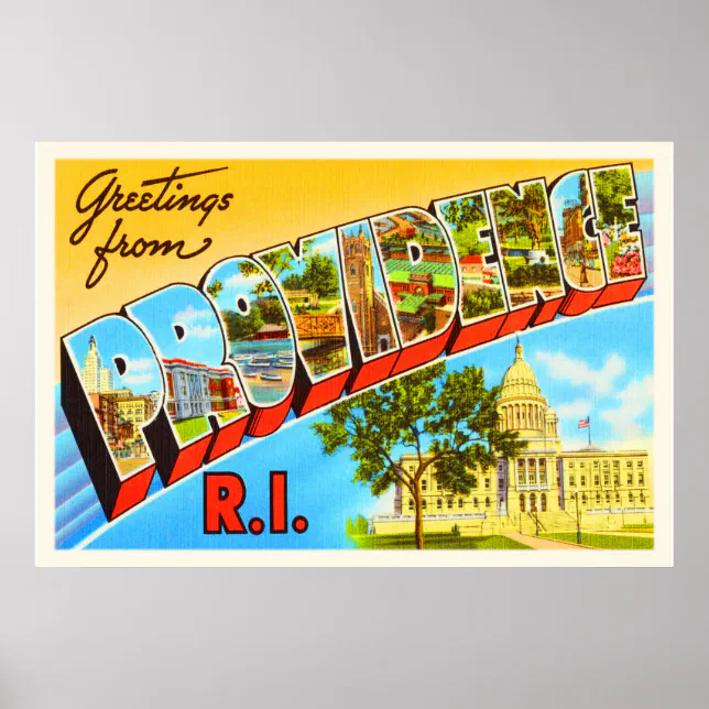 Providence Rhode Island RI Vintage Travel Souvenir Poster | Zazzle