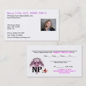 Provider Nurse Practitioner Sample Card | Zazzle