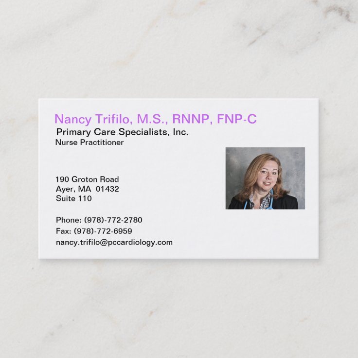 Provider Nurse Practitioner Sample Card | Zazzle