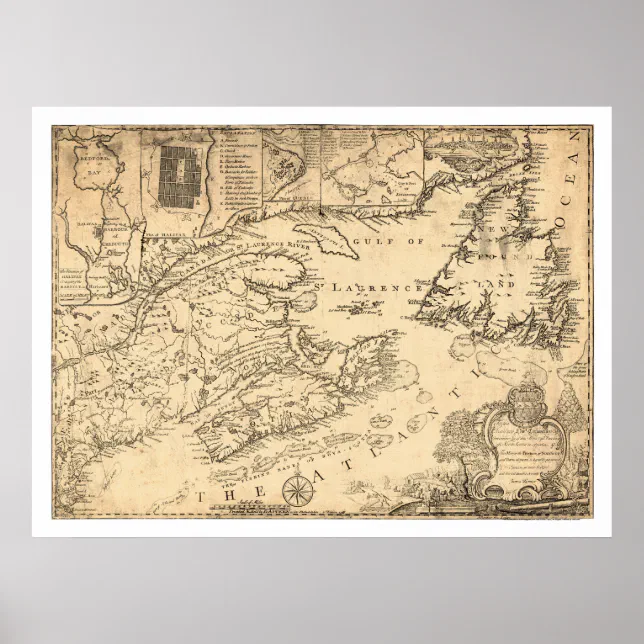 Province of Nova Scotia Canada Map 1776 Poster | Zazzle