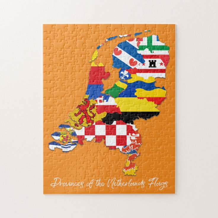 Provinces of the Netherlands Flags Map Educational Jigsaw Puzzle | Zazzle