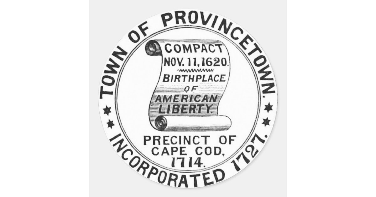 Provincetown Massachusetts Town Seal Round Sticker | Zazzle