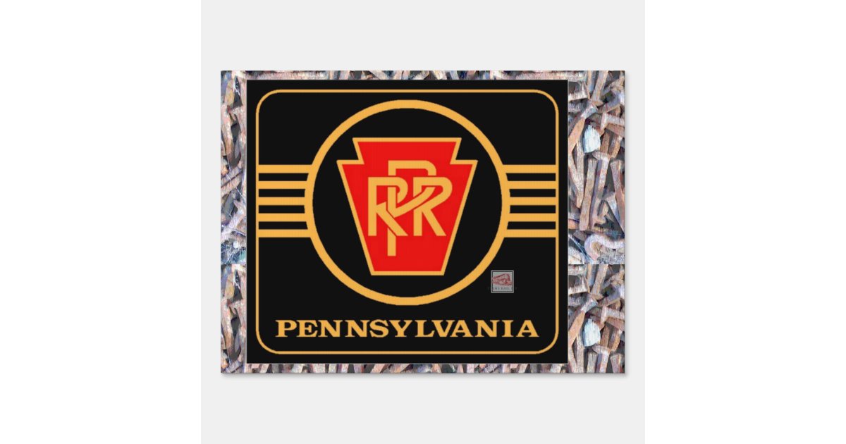 PRR Black and Gold Logo Sign | Zazzle