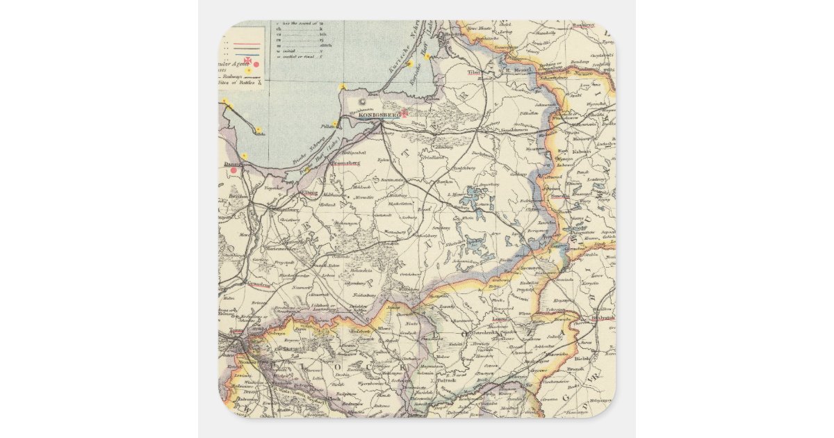 Prussia and Poland 2 Square Sticker | Zazzle