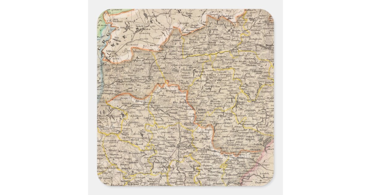 Prussia, Germany, Poland 3 Square Sticker | Zazzle