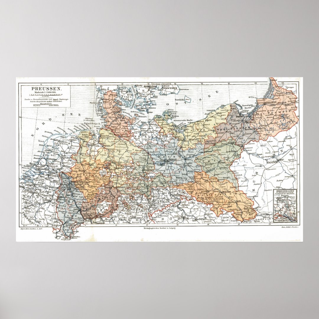 Prussia Map Poster | Zazzle