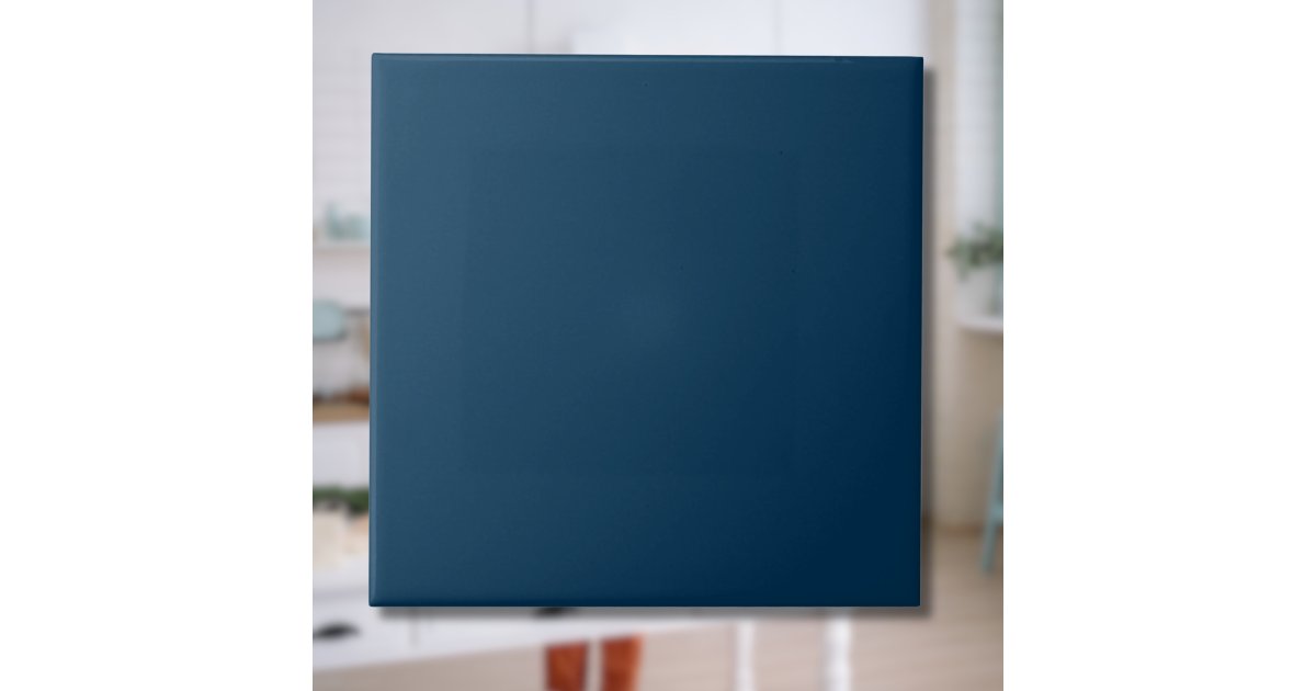 Prussian Blue Solid Color | Classic | Elegant Ceramic Tile | Zazzle