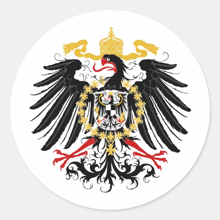 Prussian Eagle Red Black and Gold Classic Round Sticker | Zazzle
