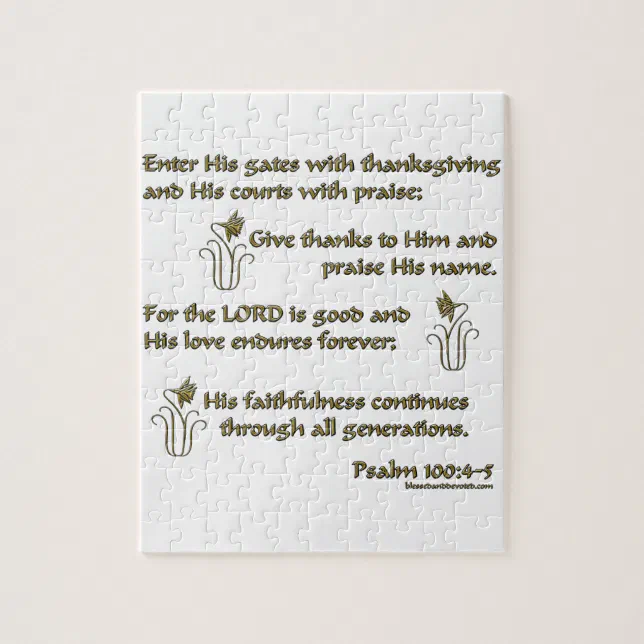 Psalm 100:4-5 jigsaw puzzle | Zazzle