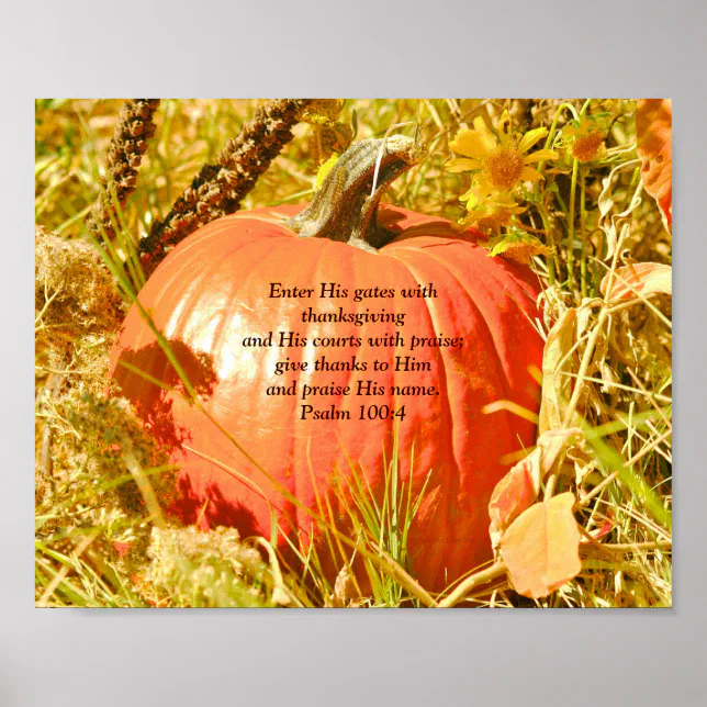 Psalm 100:4 Thanksgiving poster | Zazzle