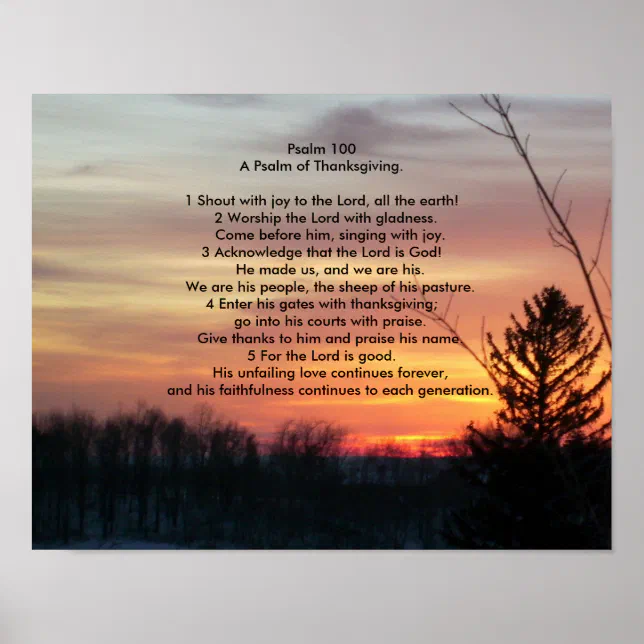 Psalm 100 A Psalm of Thanksgiving Poster | Zazzle