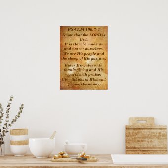 Psalm 100 poster | Zazzle