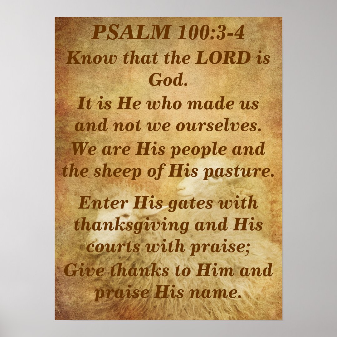 Psalm 100 poster | Zazzle