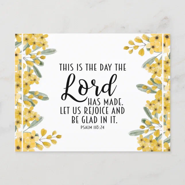 Psalm 118:24 This is the Day the Lord has Made Postcard | Zazzle