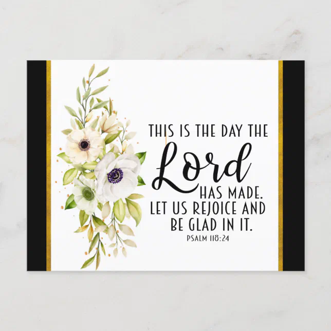 Psalm 118:24 This is the Day the Lord has Made Postcard | Zazzle