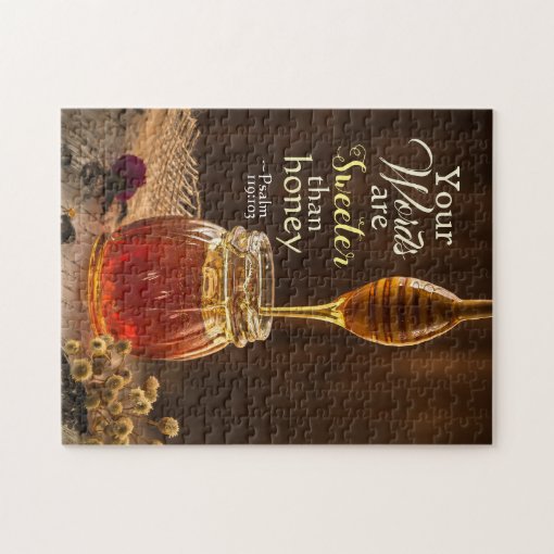 Psalm 119:103 Your Words are Sweeter than Honey Jigsaw Puzzle | Zazzle