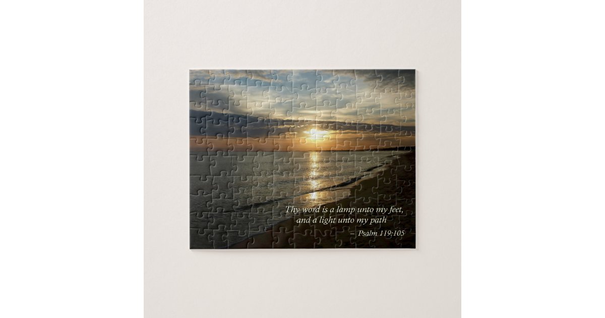 Psalm 119:105 Thy word is a lamp Jigsaw Puzzle | Zazzle