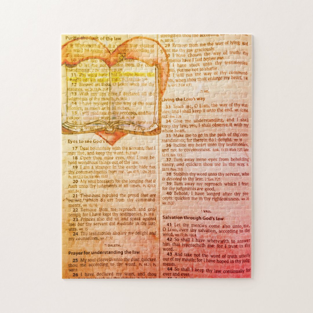 Psalm 119:11 - Your Word I Have Hid In My Heart Jigsaw Puzzle | Zazzle
