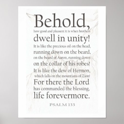 Psalm 133 poster | Zazzle