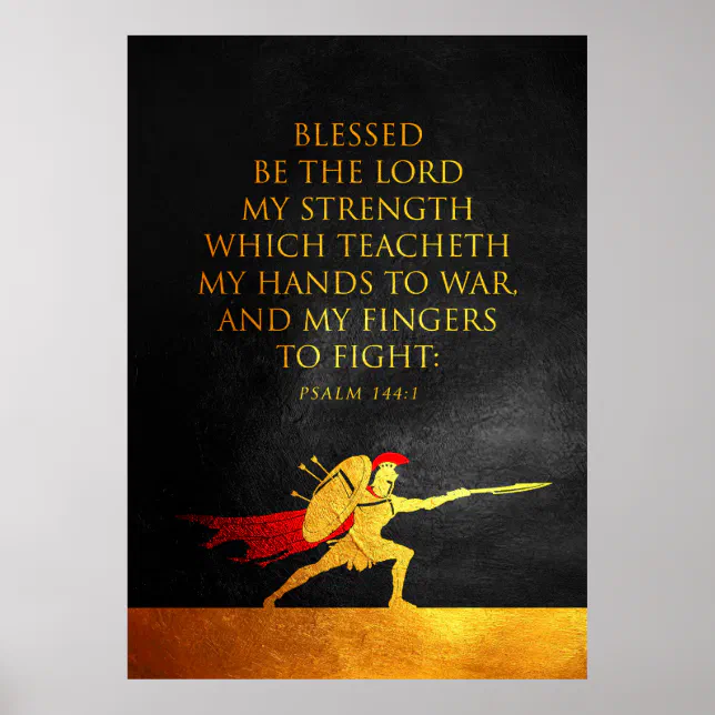 Psalm 144:1 Bible Verse Poster | Zazzle