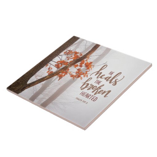 Psalm 147:3 He Heals the Broken Hearted Ceramic Tile | Zazzle
