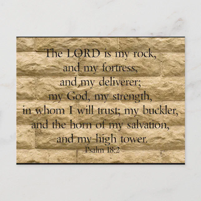 Psalm 18:2 The Lord is my rock and my fortress Postcard | Zazzle