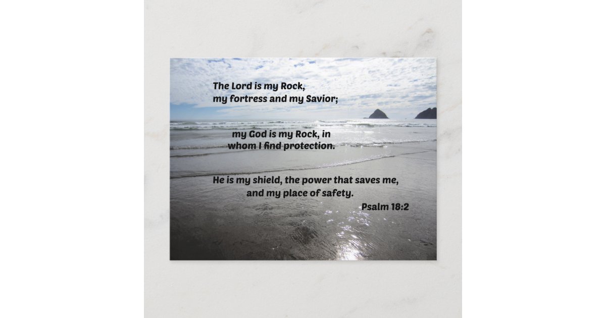 Psalm 18:2 The Lord is my Rock, my fortress Holiday Postcard | Zazzle