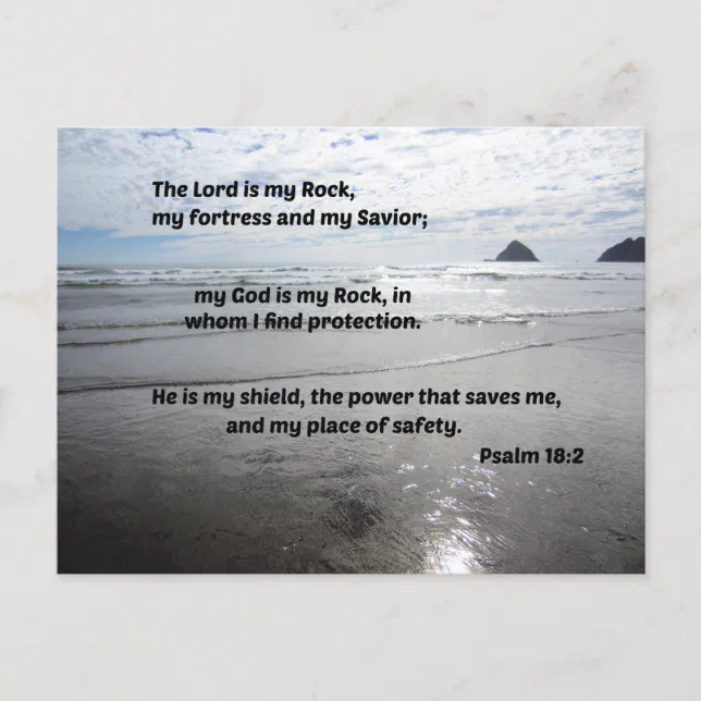 Psalm 18:2 The Lord is my Rock, my fortress Holiday Postcard | Zazzle