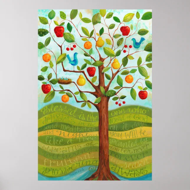 Psalm 1 Tree Planted by Rivers of Water Print | Zazzle
