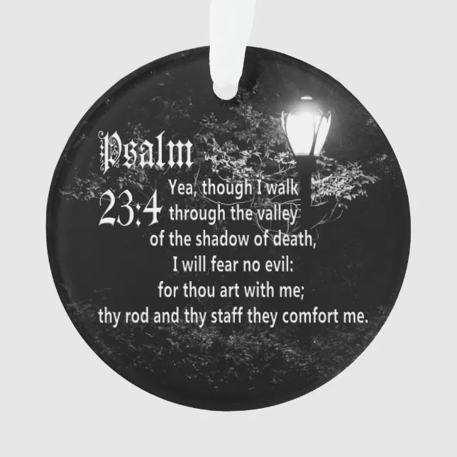 Psalm 23:4 Bible Verse Custom Christian Gift Ornament | Zazzle