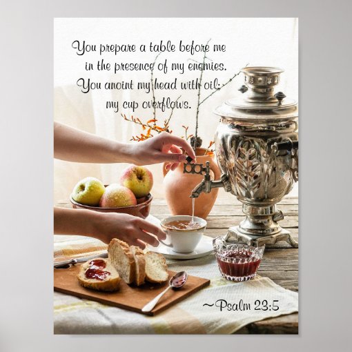 Psalm 23:5 You prepare a table before me, Bible Poster | Zazzle