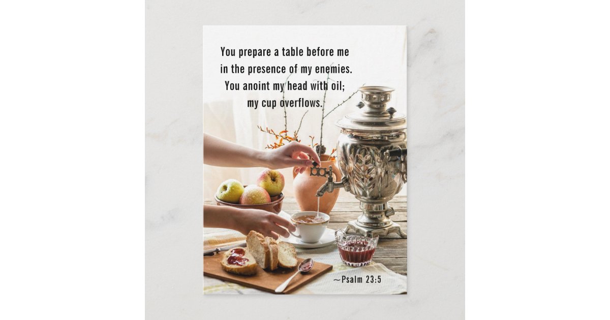 Psalm 23:5 You Prepare a Table Before Me Postcard | Zazzle