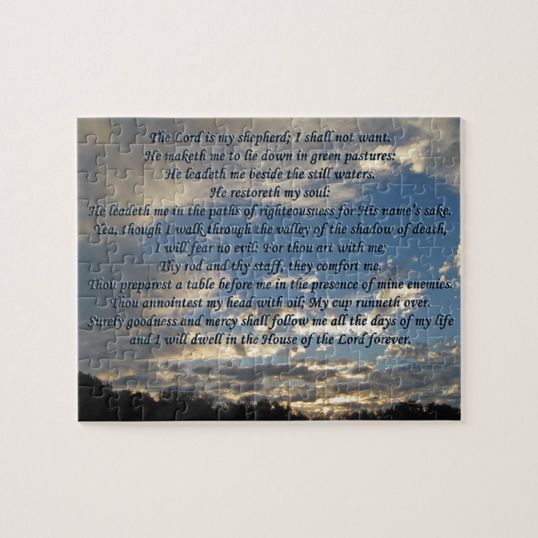 Psalm 23 Beautiful Bible Verse Christian Jigsaw Puzzle | Zazzle