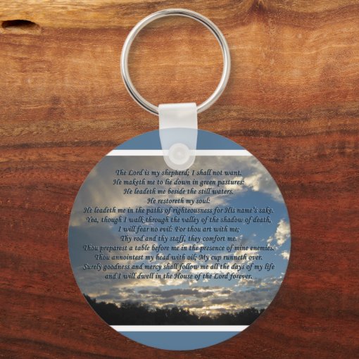 Psalm 23 Beautiful Bible Verse Christian Keychain | Zazzle