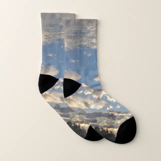 Psalm 23 Beautiful Christian Bible Verse Religious Socks | Zazzle
