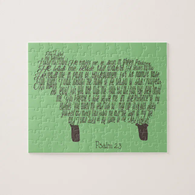 Psalm 23 Bible Verse Jigsaw Puzzle | Zazzle