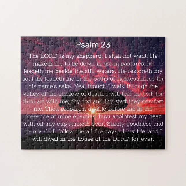 Psalm 23 Bible Verse Tree Jigsaw Puzzle | Zazzle