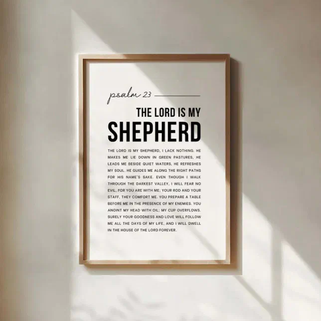 Psalm 23 NKJV The Lord is My Shepherd Poster | Zazzle